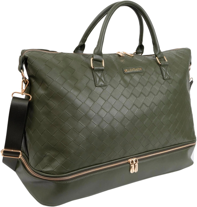 Ellen Tracy 20 Inch Woven Drop Bottom Duffel MOSS from Magid exclusive