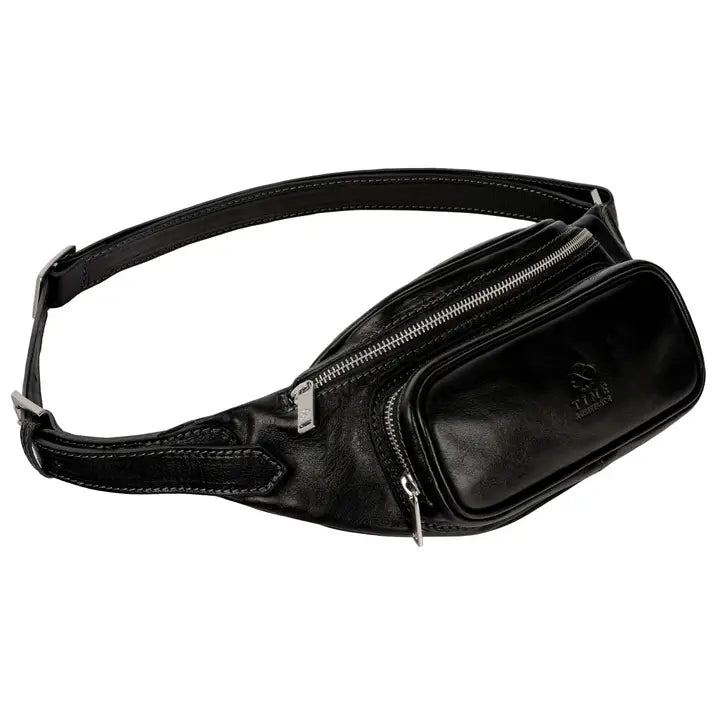 Black Leather Fanny Pack Belly Bag - Independent People from Time ...