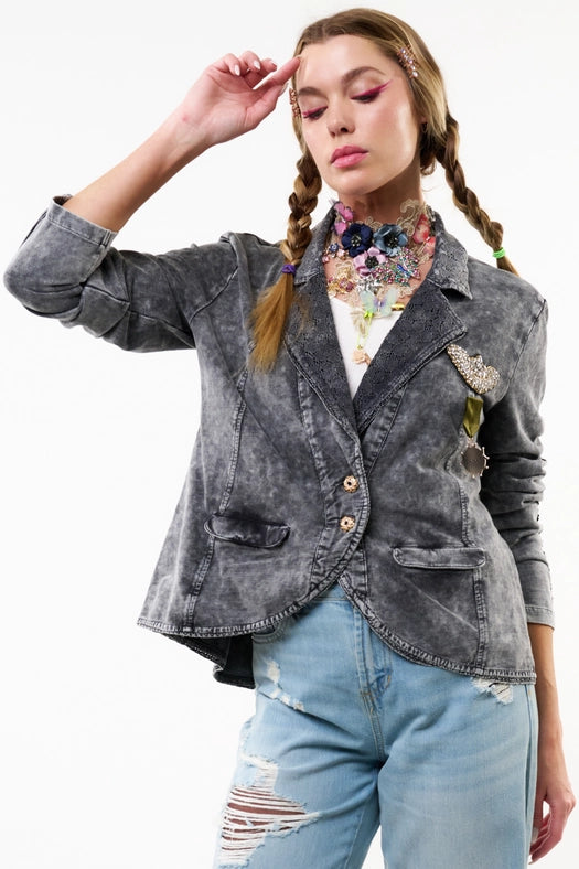 Colonel Jacket Charcoal from Aratta exclusive at Urbanheer.