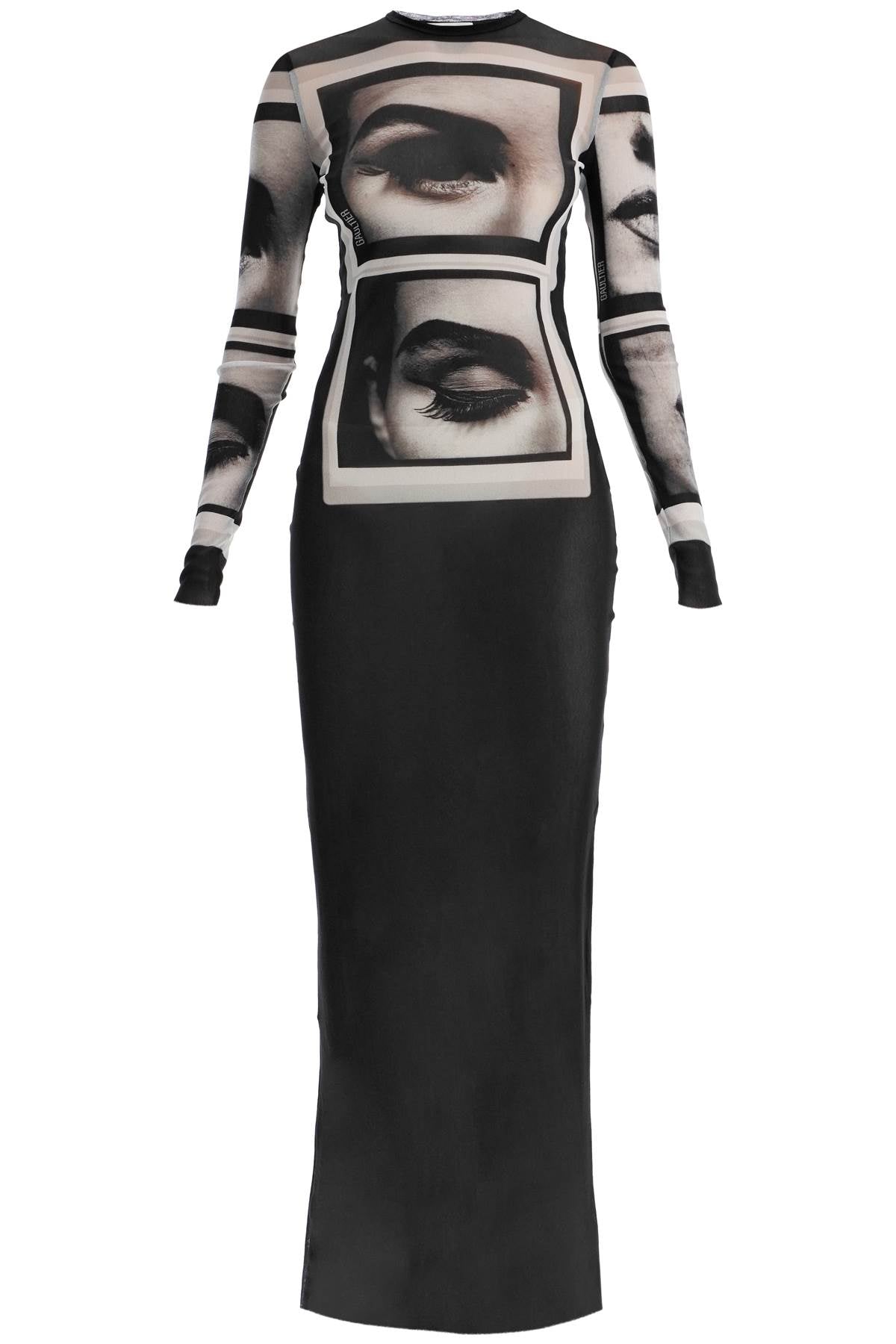 JEAN PAUL GAULTIER "maxi mesh dress with eyes and lips print" from ...