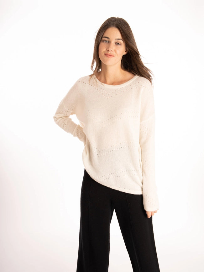 Lily Sweater Ecru from Bel Cashmere S.C. exclusive at Urbanheer.