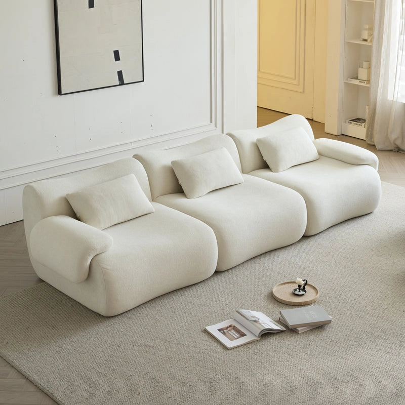 Modern 3 Seat Modular Sectional Sofa with Sherpa Fabric from 39F Inc ...