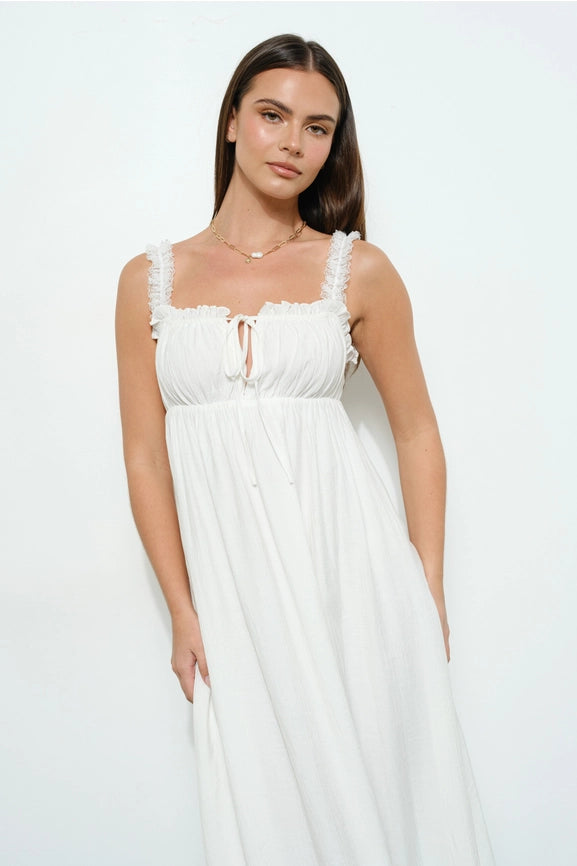 Shoulder Lace Trim Maxi Dress from Pretty Garbage exclusive at – Urbanheer