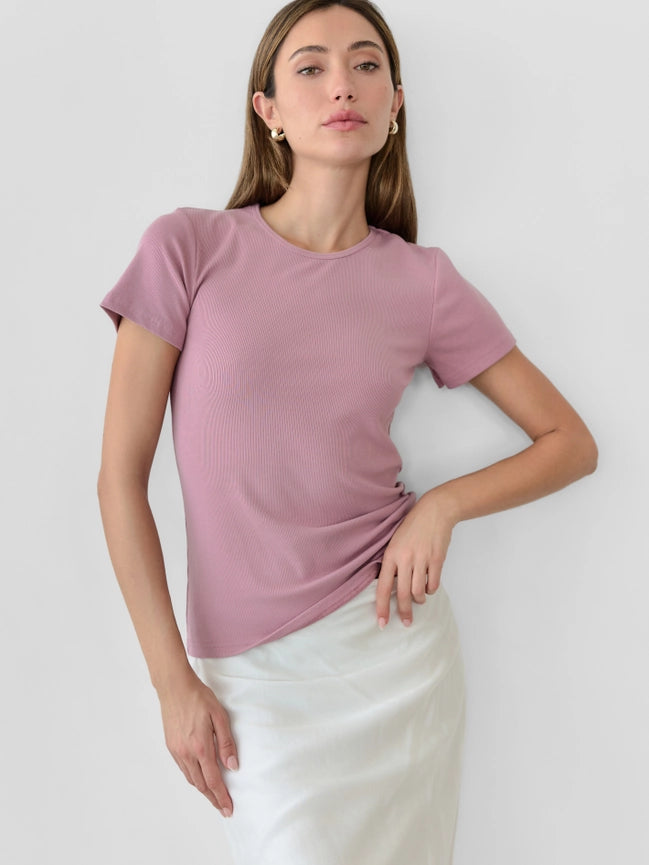 The Reese Top | Soft Ribbed Top Pink from MOD REF exclusive at – Urbanheer