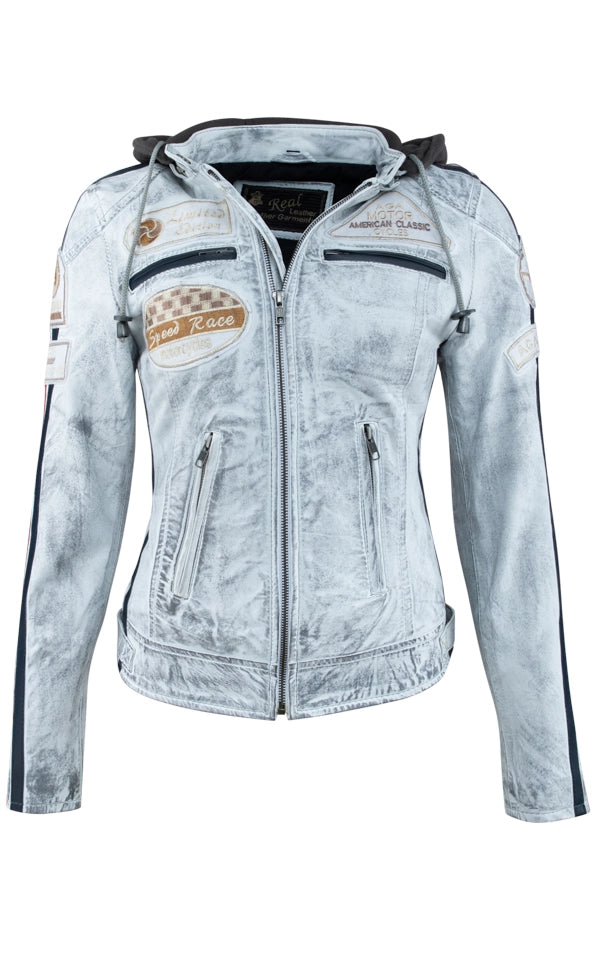 Urban 5884 Sixty-Six Ladies Biker Jacket Craft Gray